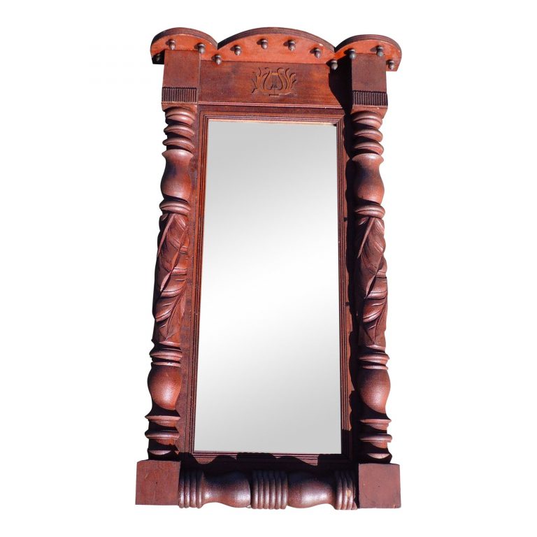 19th C Antique Victorian Pier Mirror Mahogany Baluster Mercury Glass ...