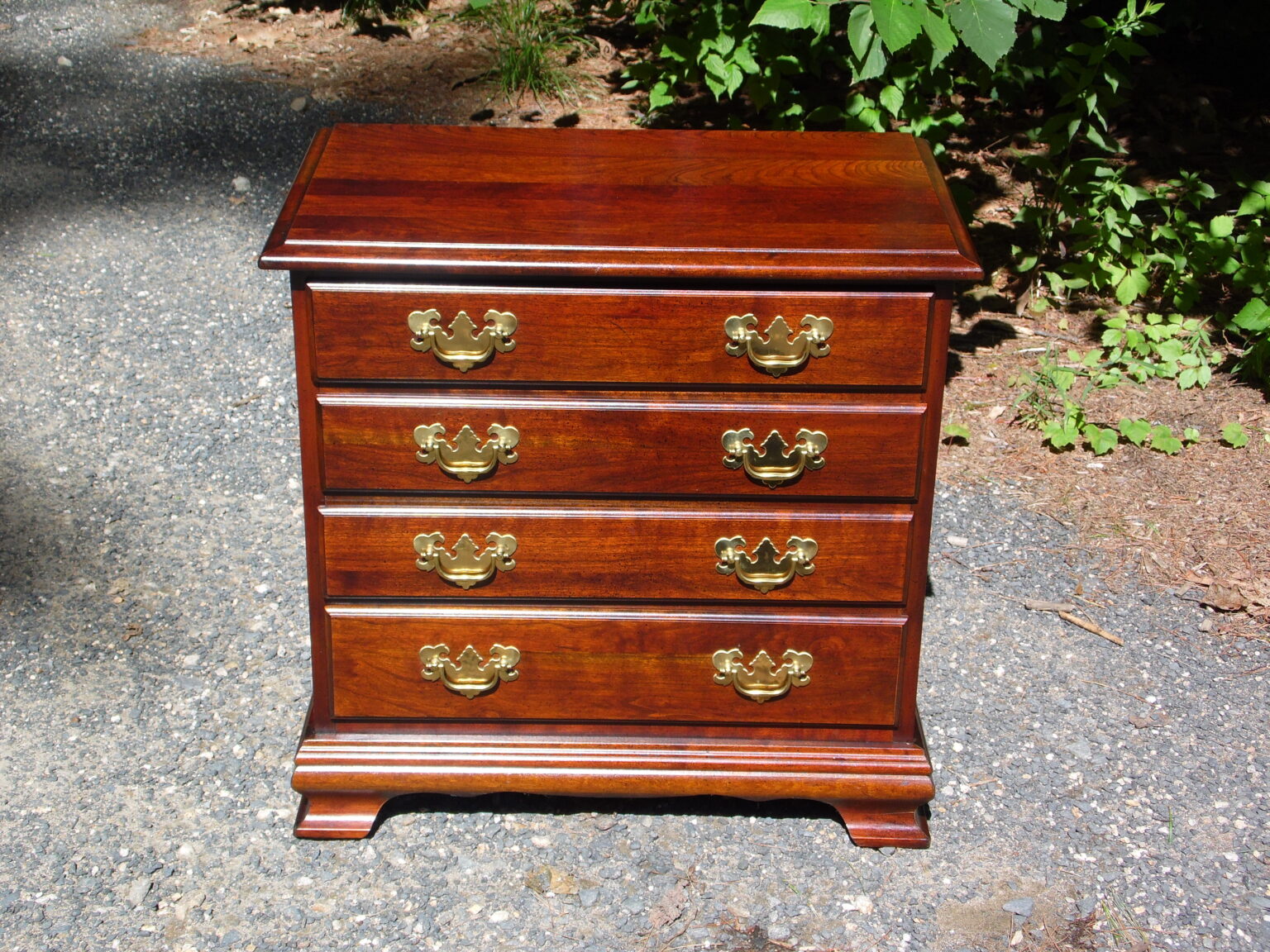 Vintage Solid Cherry Chest of Drawers Silver Chest End Table Night ...