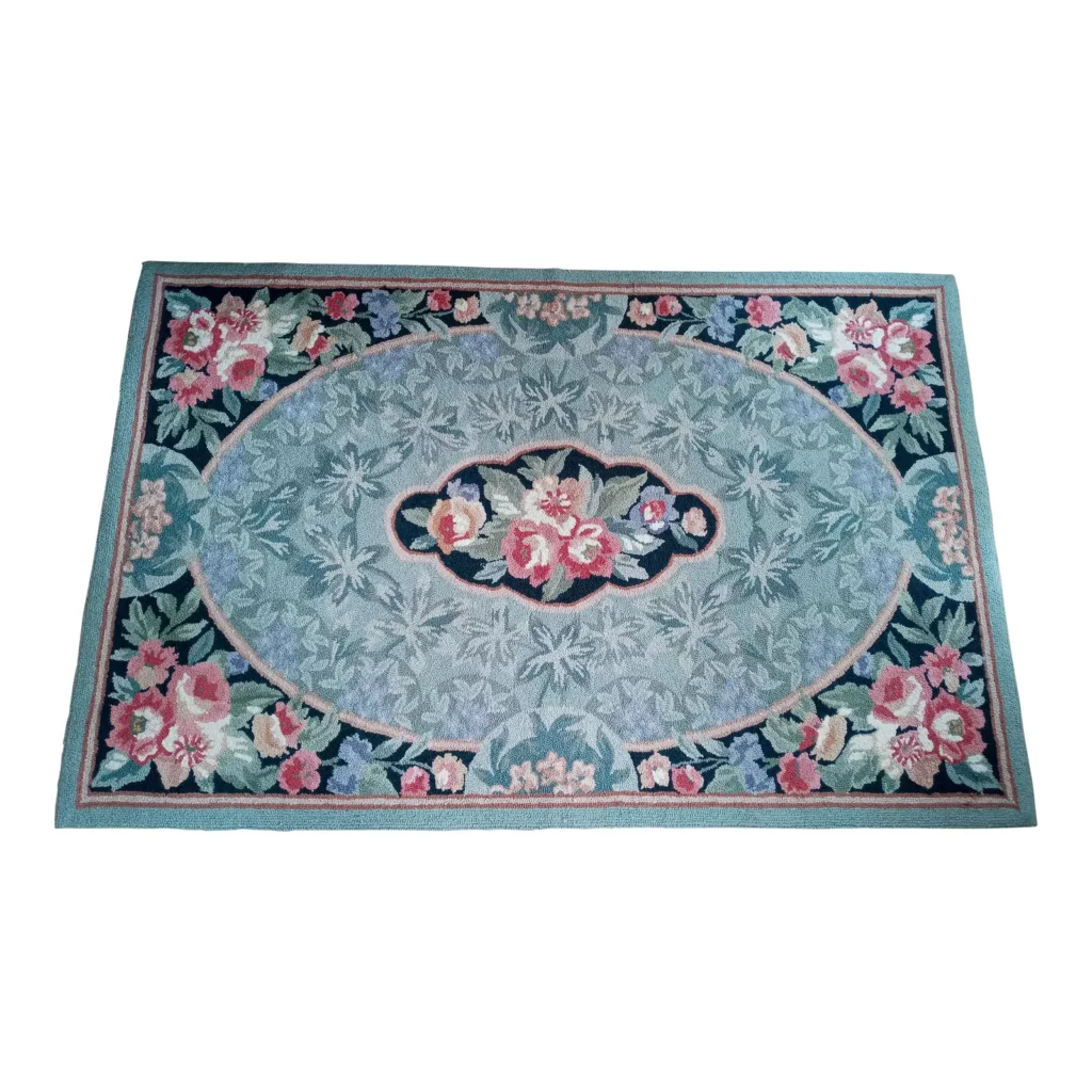 Vintage American Floral Hand Hooked Wool Rug | Deco2Modern - Mid ...