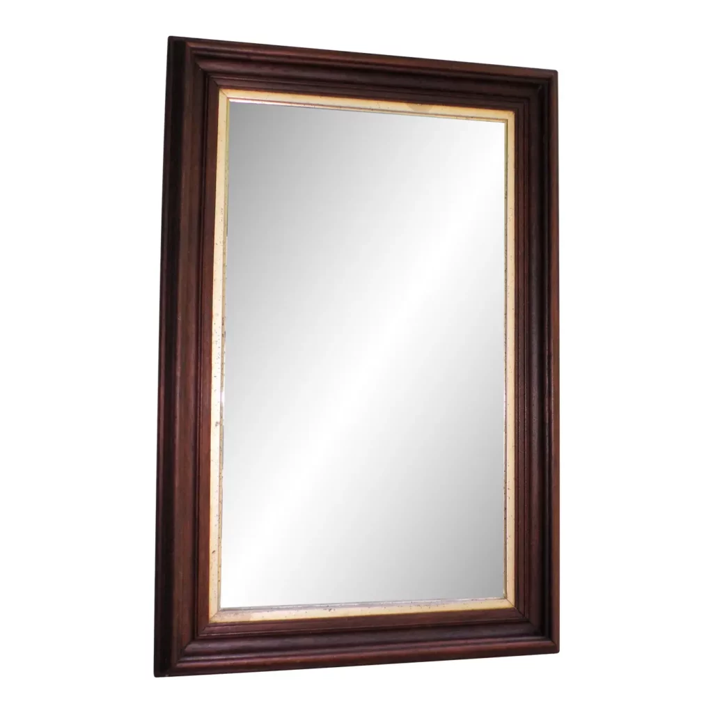 Antique Victorian Walnut Lemon Gilt Inset Deep Well Framed Mirror ...