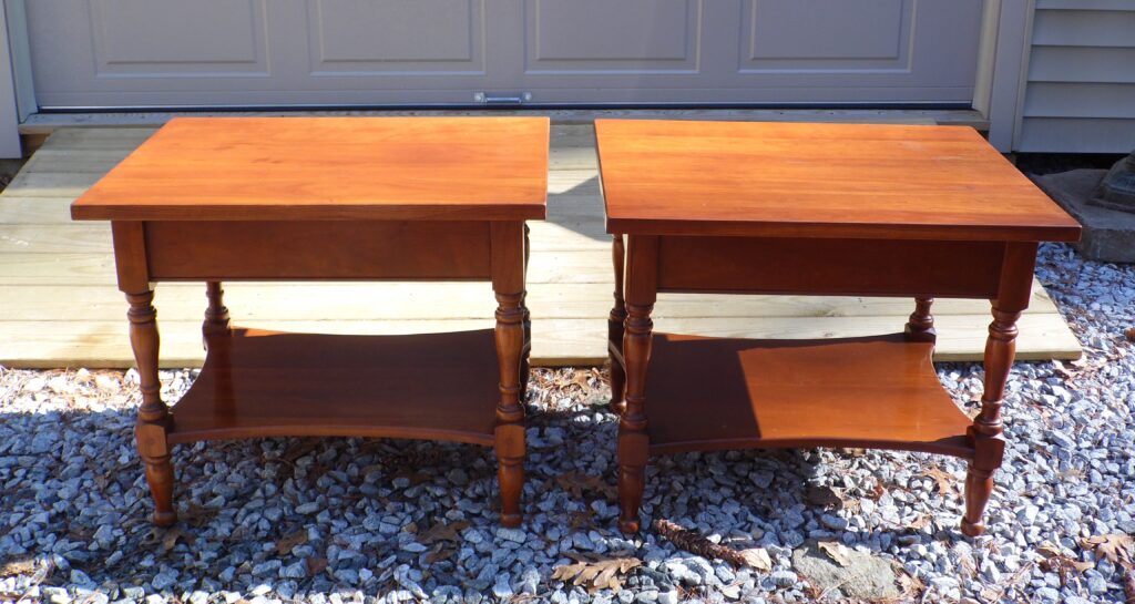 Vintage Pair Harden Solid Cherry 2 Tier End Tables Nightstands ...